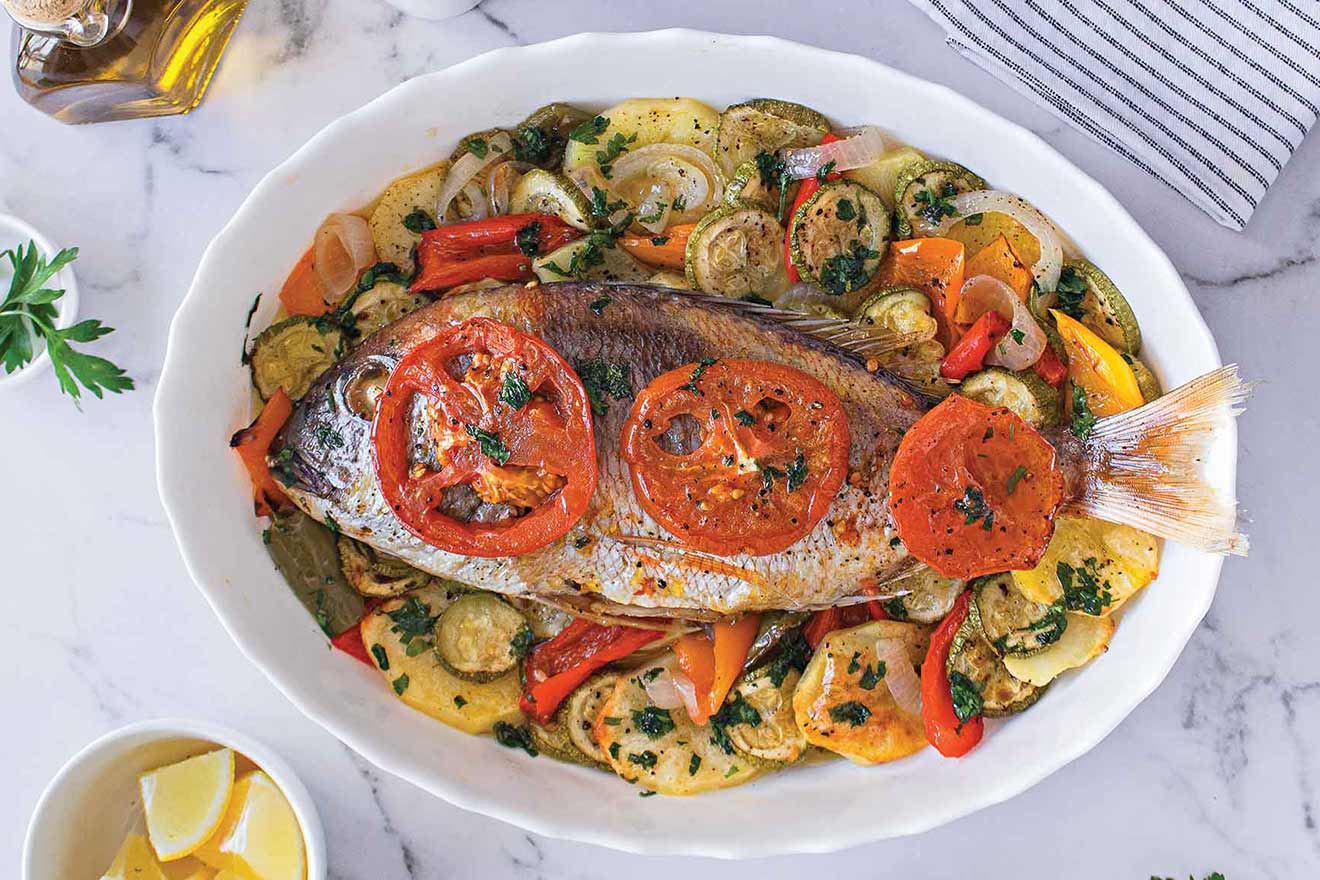 Greek-style baked fish (Plaki)