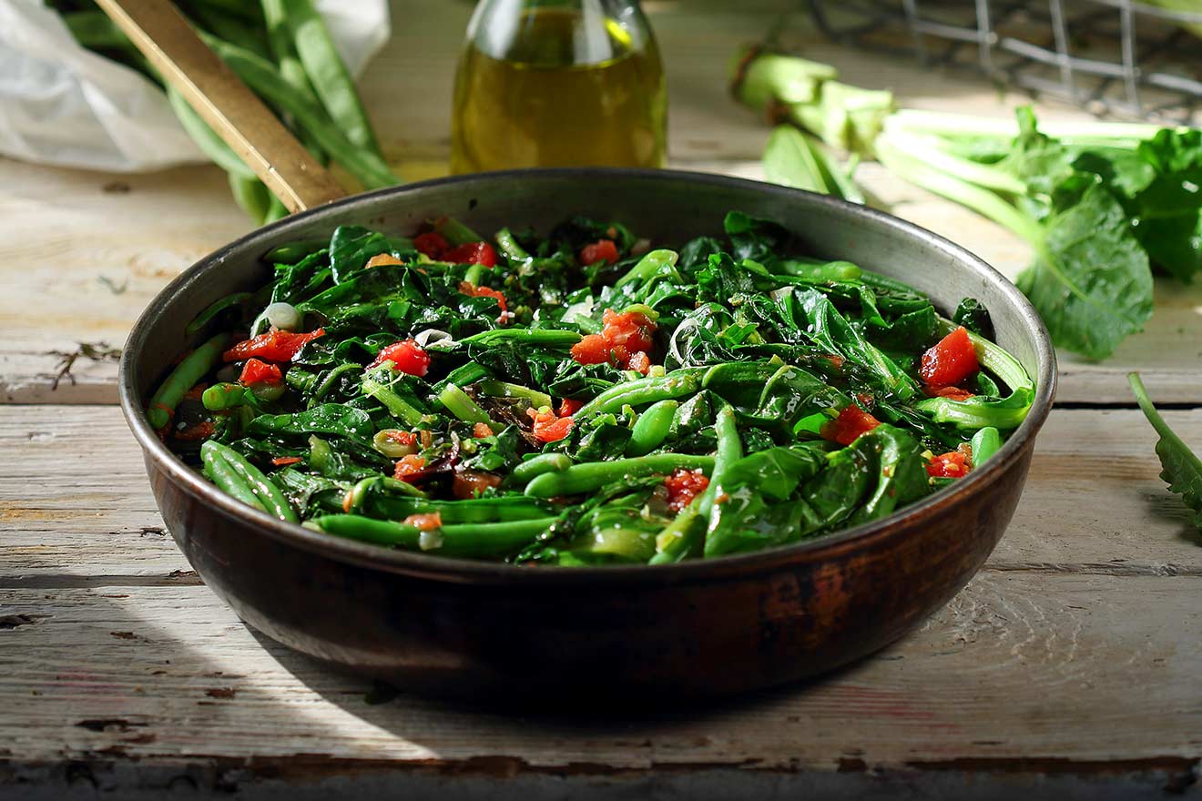 Τσιγαριαστά χόρτα της Αργυρώς